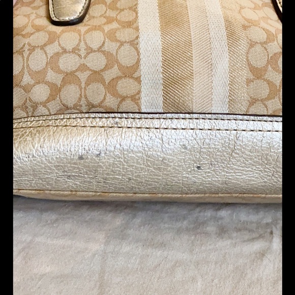 Coach | Bags | Authentic Coach Handbag Light Gold And Tan | Poshmark